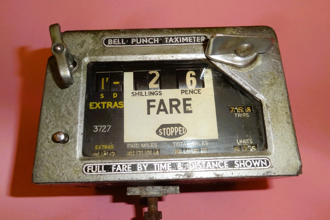Vtg BELL PUNCH TAXIMETER Ltd Made in London England 1960s, English Cab ...