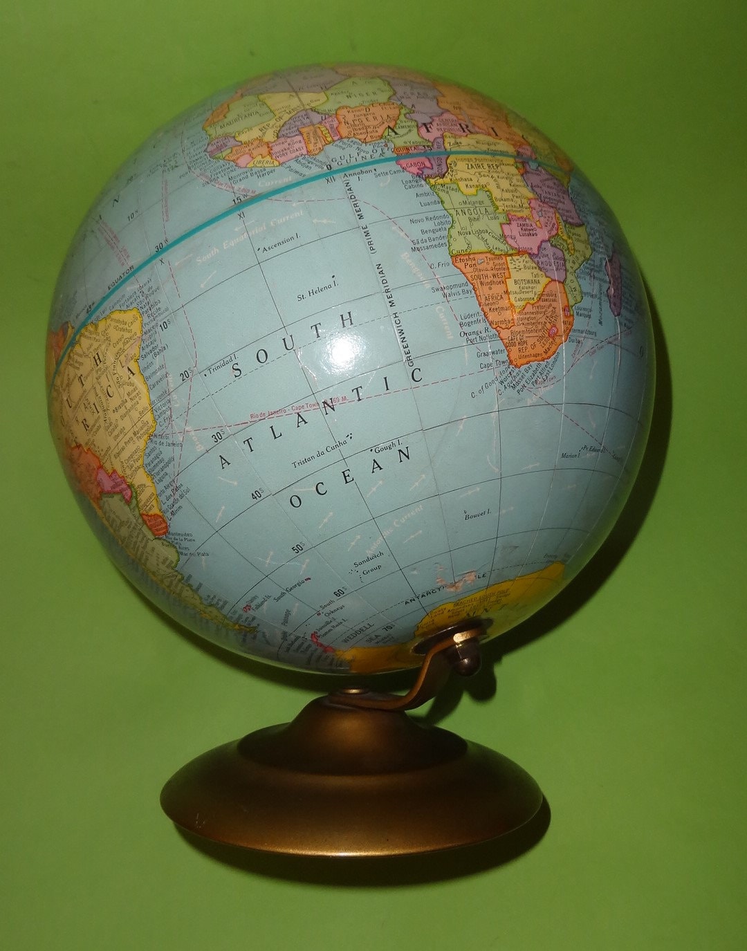 Old WORLD GLOBE EARTH Map by Geo F. Cram Co Indianapolis U S A, Old ...
