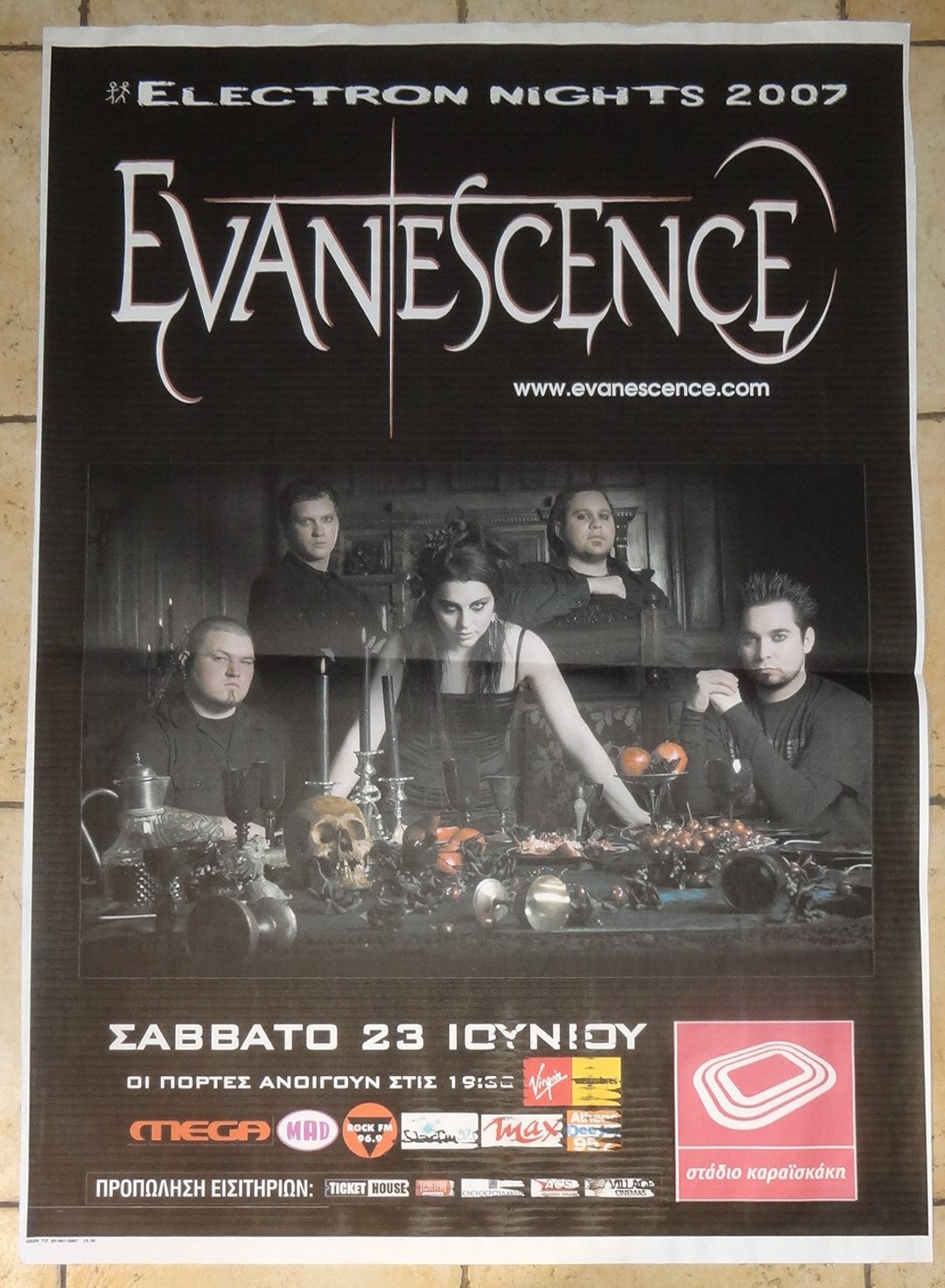 ORIGINAL EVANESCENCE POSTER Live Concert Rock Metal Band 2007 ...