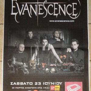 ORIGINAL EVANESCENCE POSTER Live Concert Rock Metal Band 2007 ...