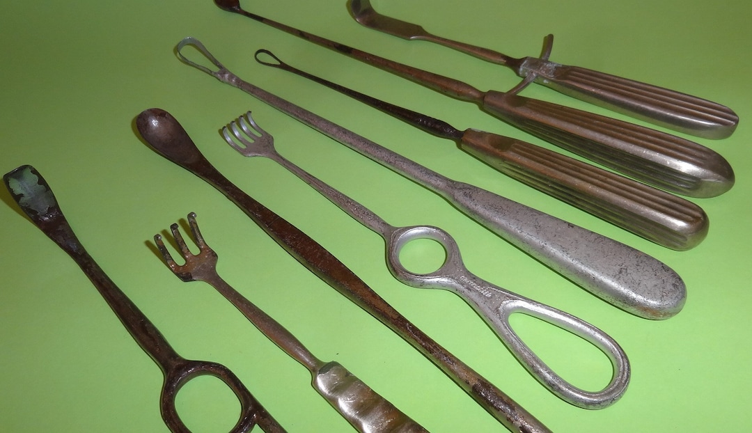Vtg SURGICAL MEDICAL TOOLS Lot 8 Pcs 1920's, Hospital Doctors Surgeon's ...