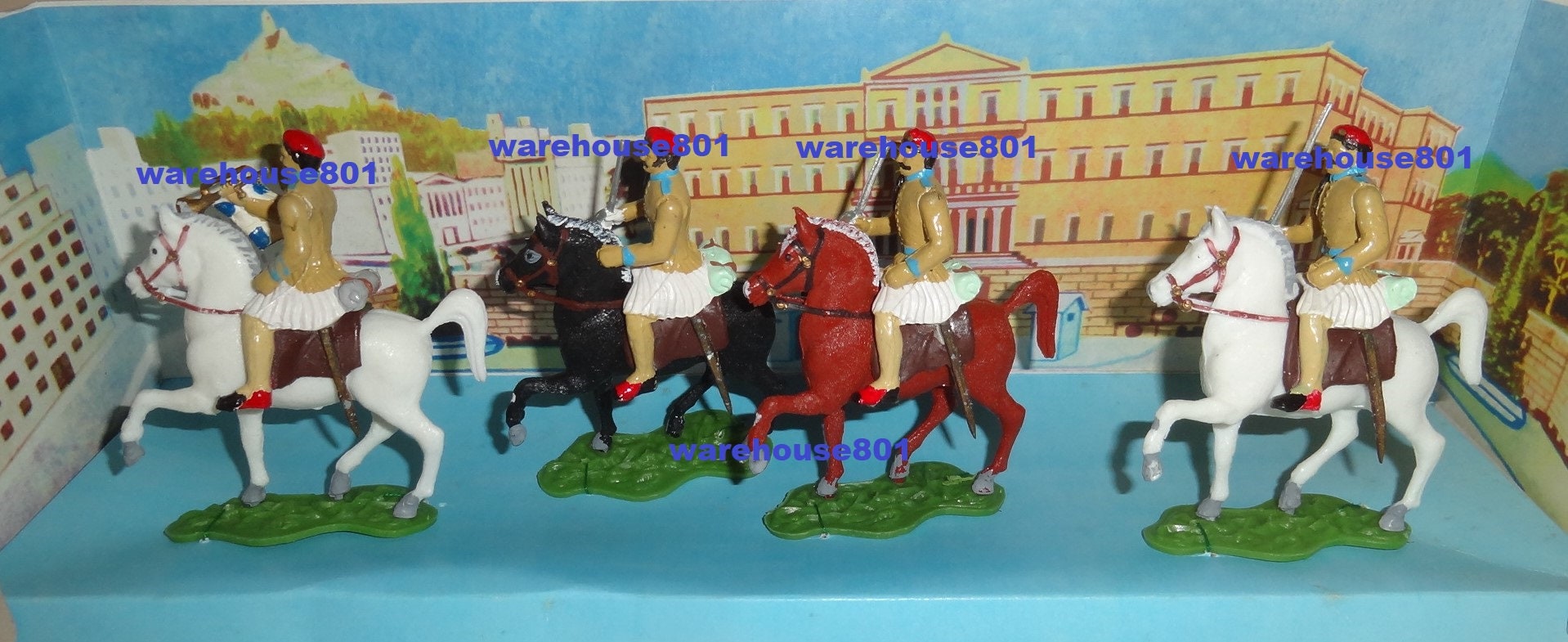 GREECE 4 ATHENA AOHNA Horseback Riders Greek Cavalry Eyzonas Figures in ...