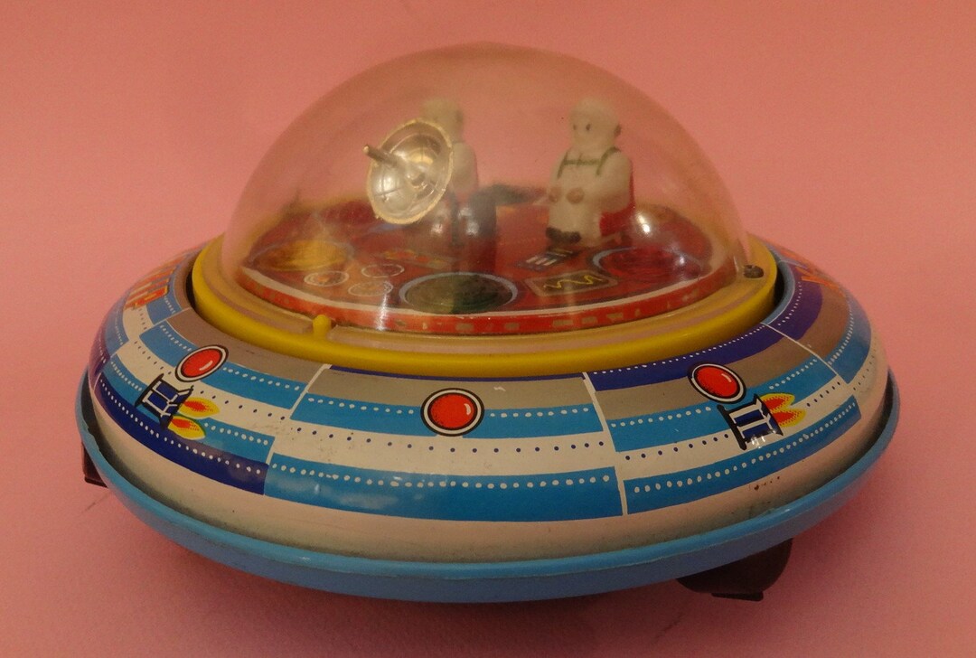 Vtg TIN SPACE SHIP X-52 Greek Tin Litho Space Battery Toy Ananias ...