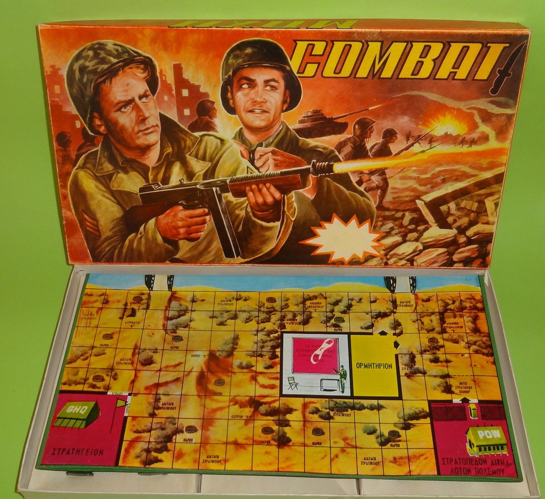 Vintage COMBAT BOARD GAME Μάχη Greece 1970's, Greek T V War Series Kids ...