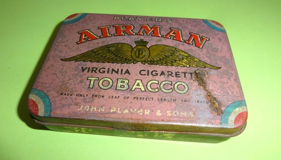 Antique AIRMAN VIRGINIA CIGARETTES Tobacco Tin Metal … - Gem