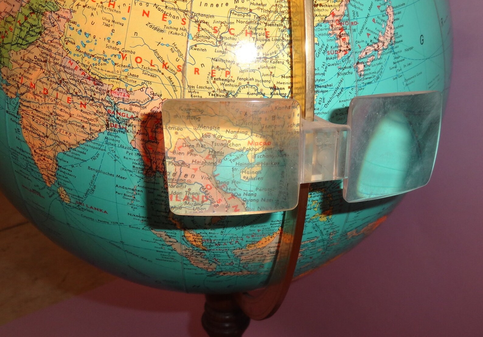 HUGE WORLD Globe Lighting Illuminated Earth Map Germany 1970's, Desktop ...