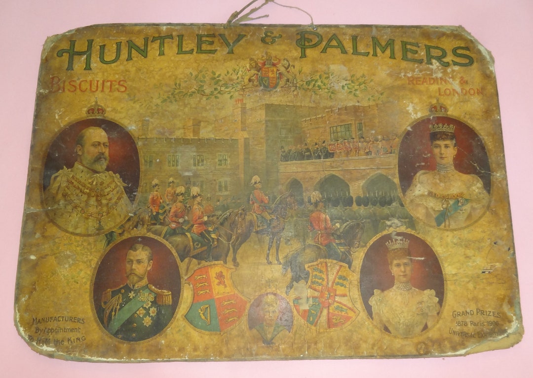 Very Rare HUNTLEY & PALMERS BISCUITS Big Cardboard Advertising Sign ...