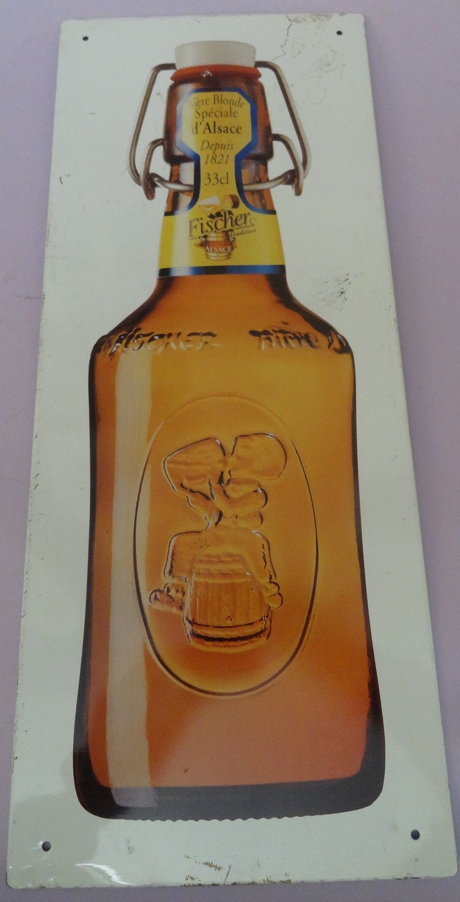 FISCHER BEER Tin Sign, Fischer D'alsace Metal Sign, Drinks & Spirits ...