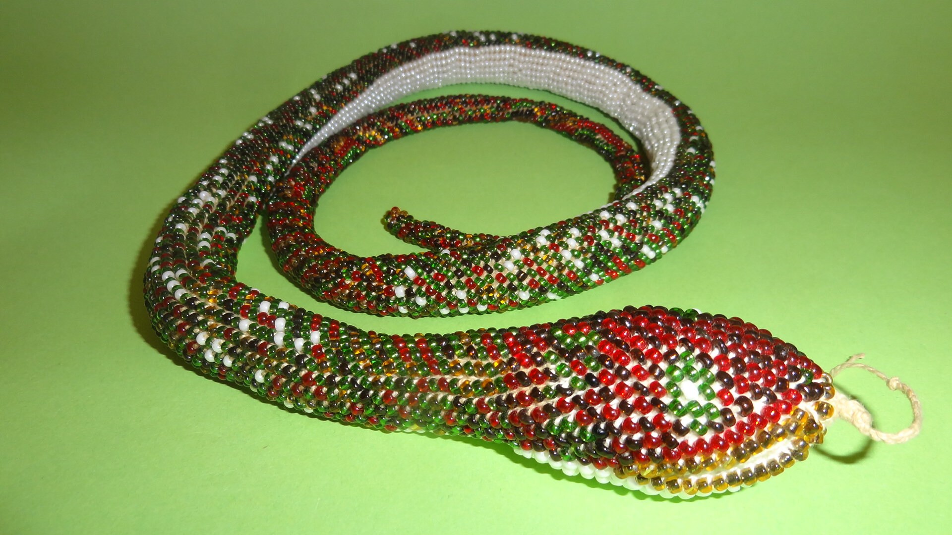 Vtg BEADED SNAKE CHARM World War Ii 1940's Handmade - Etsy UK