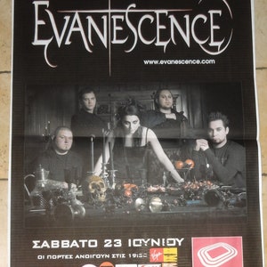ORIGINAL EVANESCENCE POSTER Live Concert 2007, Evanescence at ...