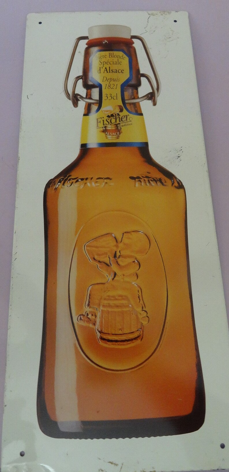 FISCHER BEER Tin Sign Fischer d'Alsace Metal Sign Drinks | Etsy