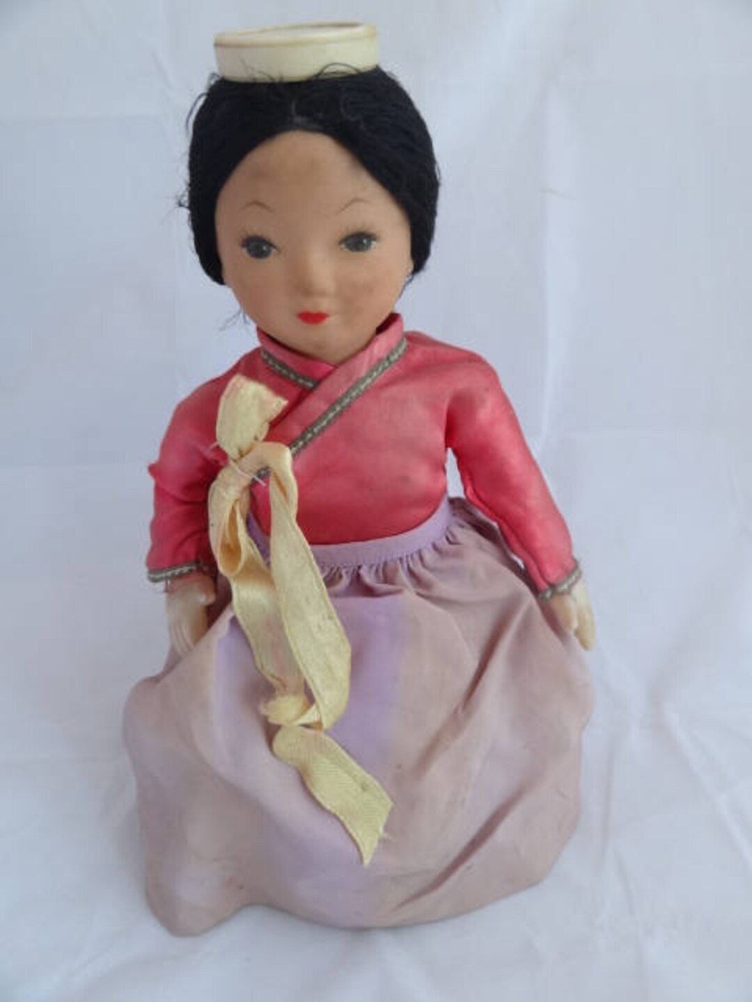 Vtg Red China LADY CARRYING JAG Toy, Chinese Toys 1960's, China Tin ...