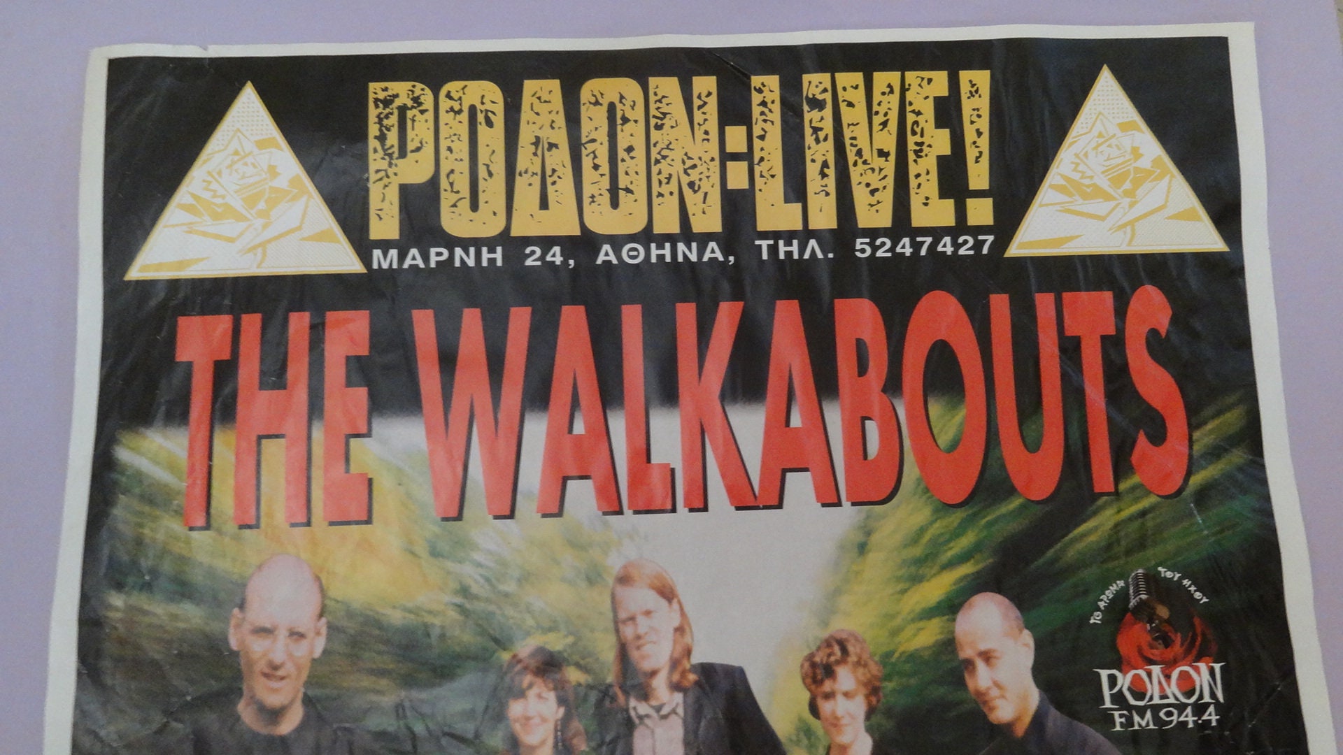 THE WALKABOUTS Vtg Original Poster American Rock Band Live Rodon Athens ...