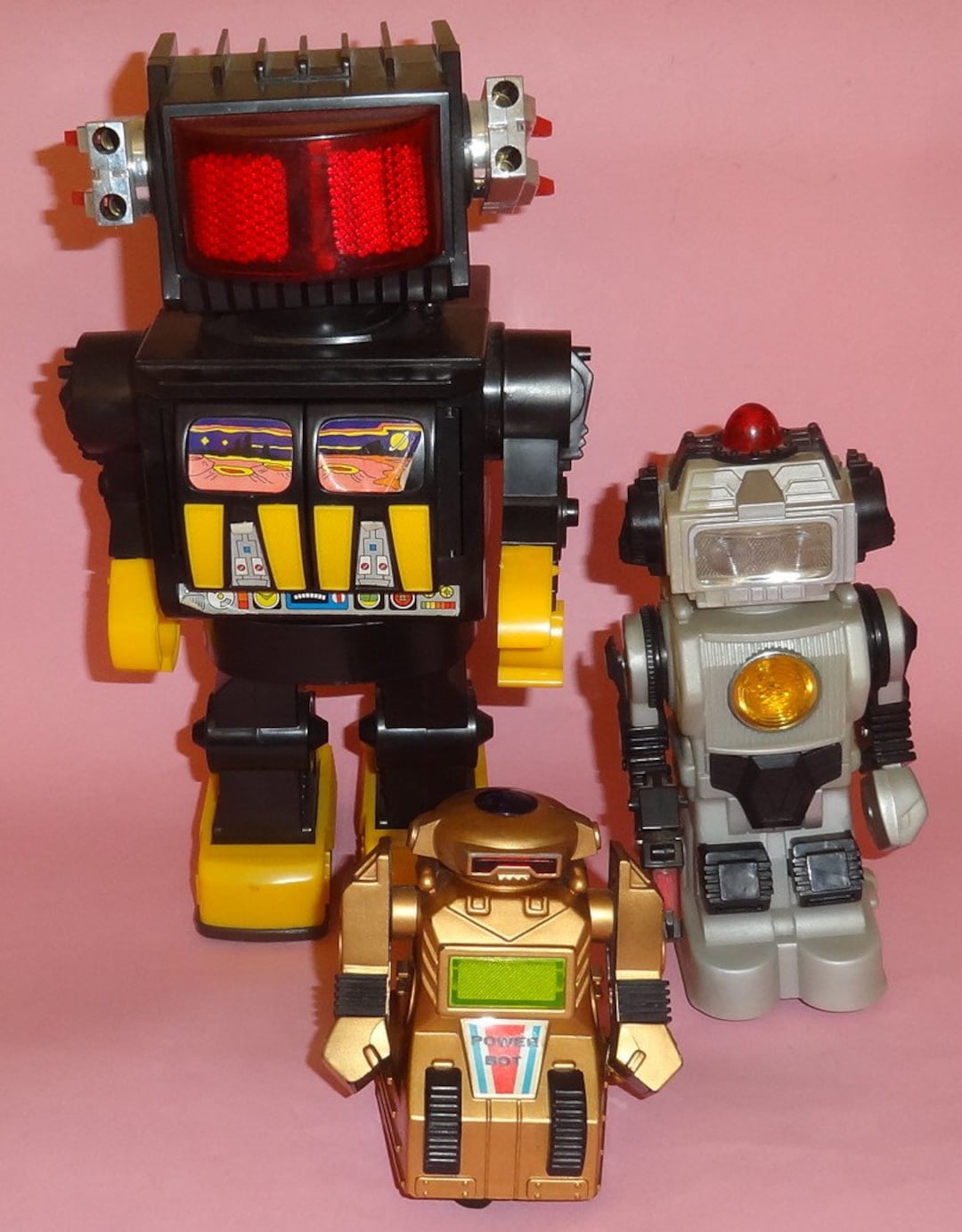Vtg 3 SPACE ROBOTS Battery Op. Plastic Hong Kong & Taiwan 1980's, Lot 3 ...
