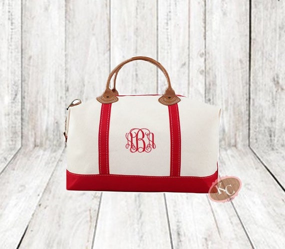Red Weekender Monogram Weekender Monogrammed Weekender Bag | Etsy