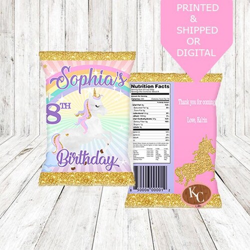 Editable Unicorn Favor Tags Unicorn Birthday Party Thank You | Etsy