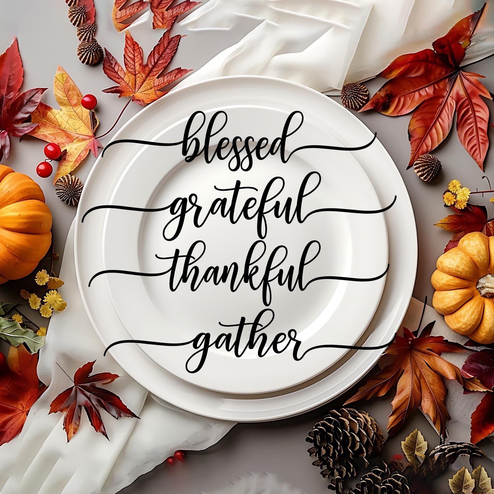 Thankful Place Card Setting, Custom Thanksgiving Place Card Setting ...