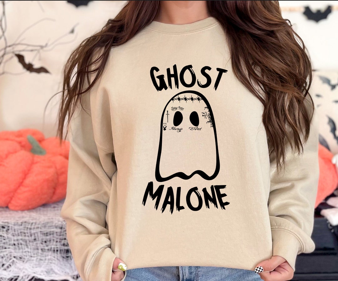 Ghost Malone Sweatshirt, Spooky Sweatshirt, Halloween Sweatshirt ...