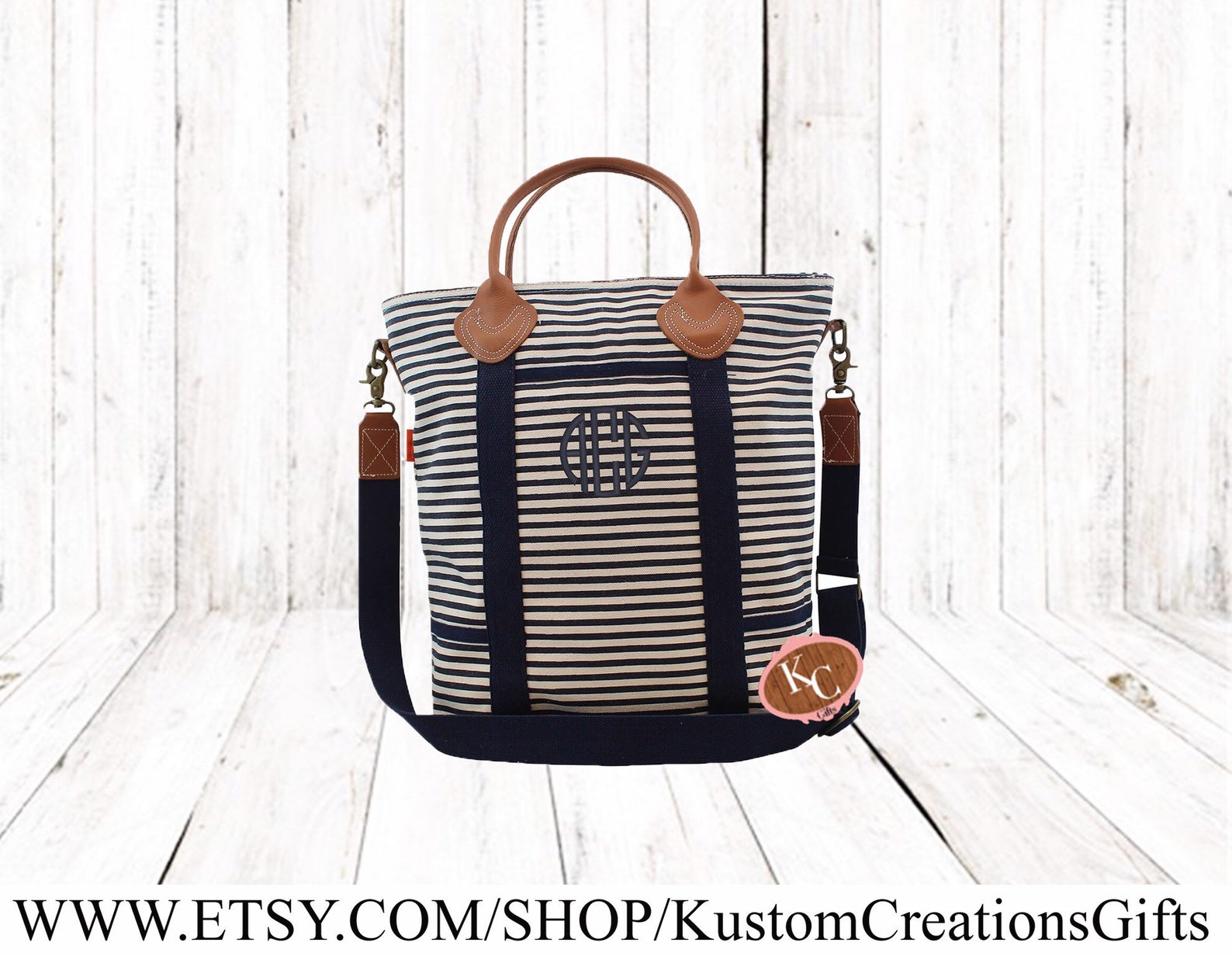 Monogram Navy Stripe Canvas Flight Travel Bag Overnight Bag - Etsy