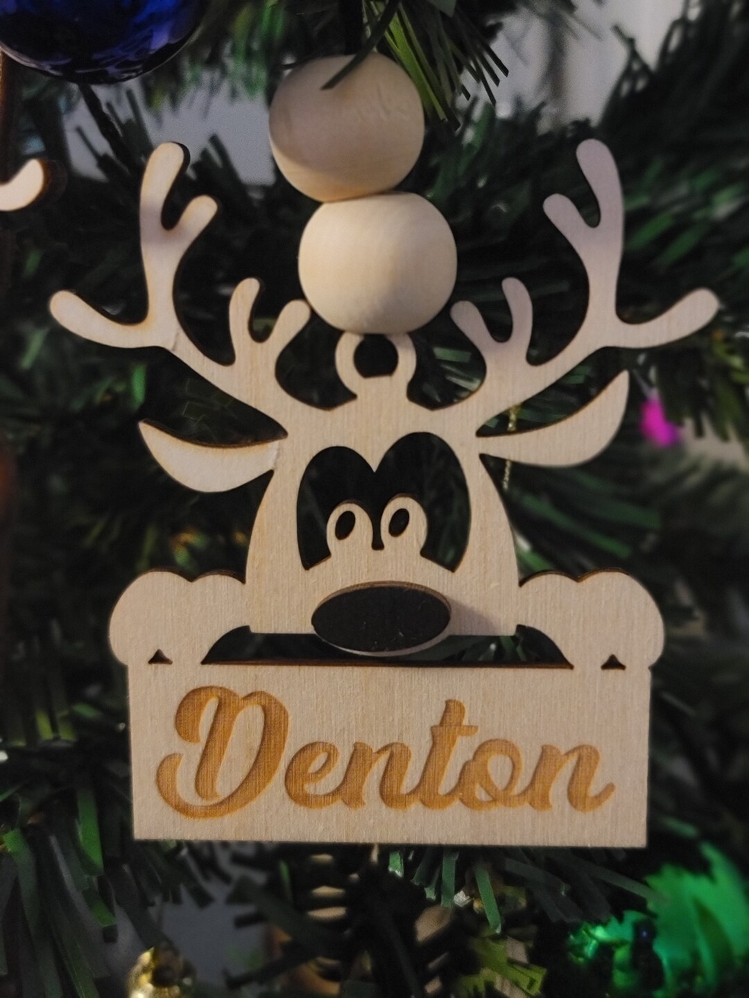 Personalized Reindeer Ornament, Custom Reindeer Christmas Ornament ...