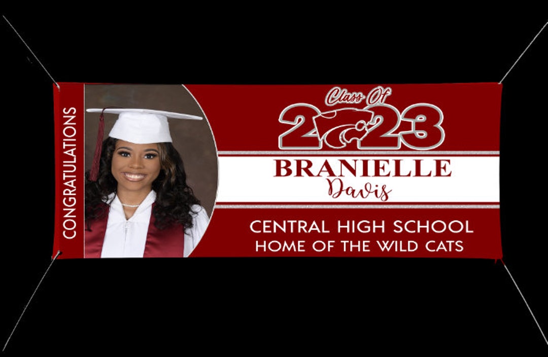Graduation High School Banner, Custom Full Color Printed Vinyl Banner ...