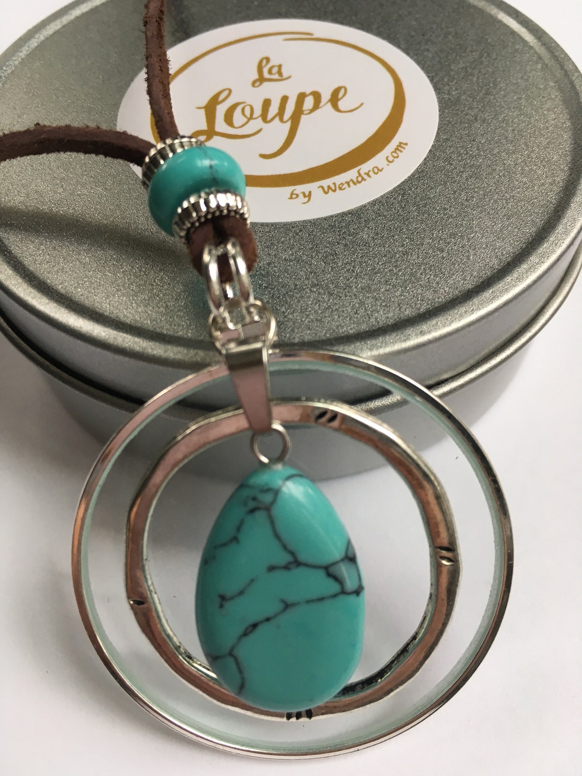 Magnifying Necklace Healing Gem Stone Monocle Necklace | Etsy