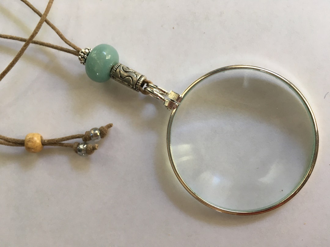 Magnifying Glass Necklace, Gem Stone, Long Necklace, Handmade La Loupe ...
