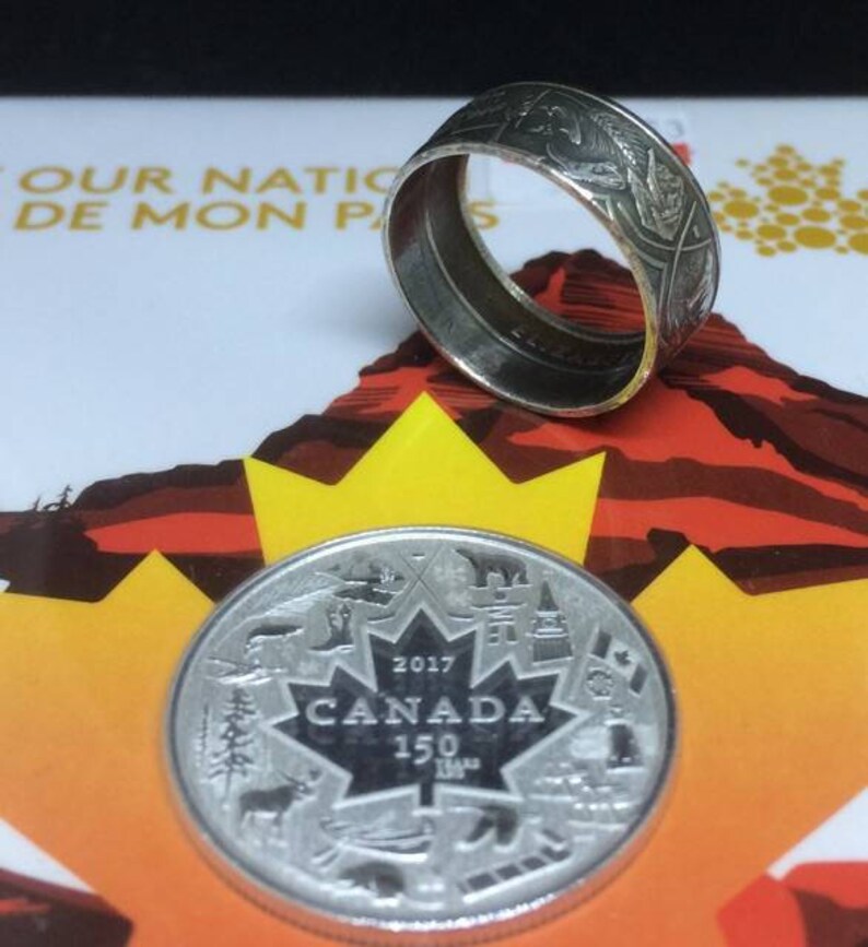 Pure Silver Canada 150 Coin Ring | Etsy