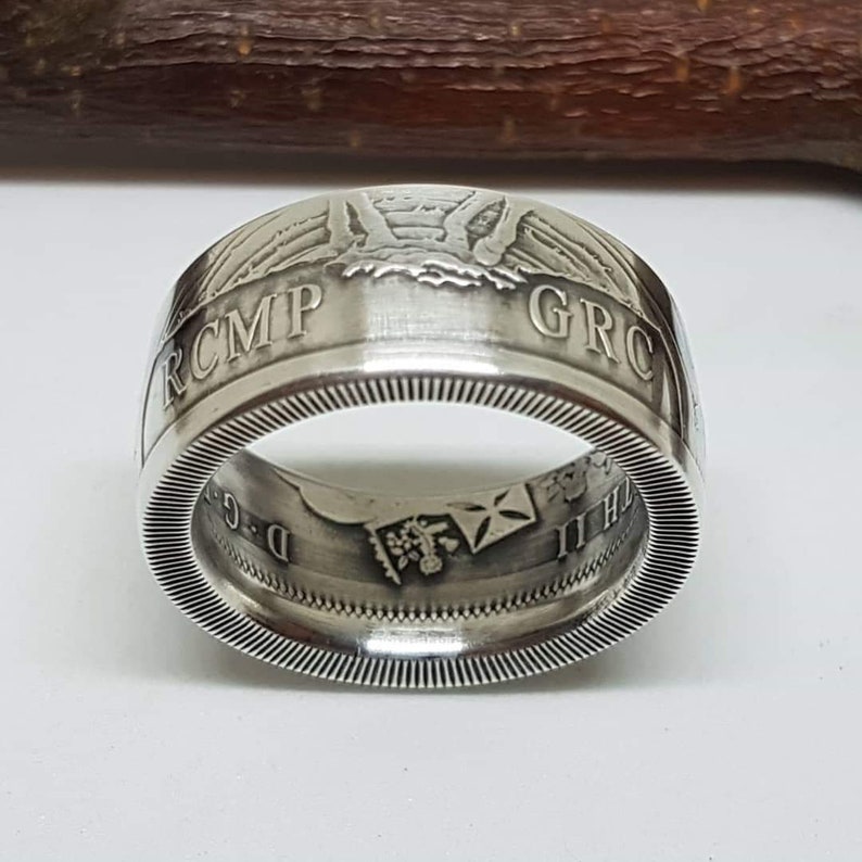 RCMP Silver Dollar Coin Ring - Etsy Canada