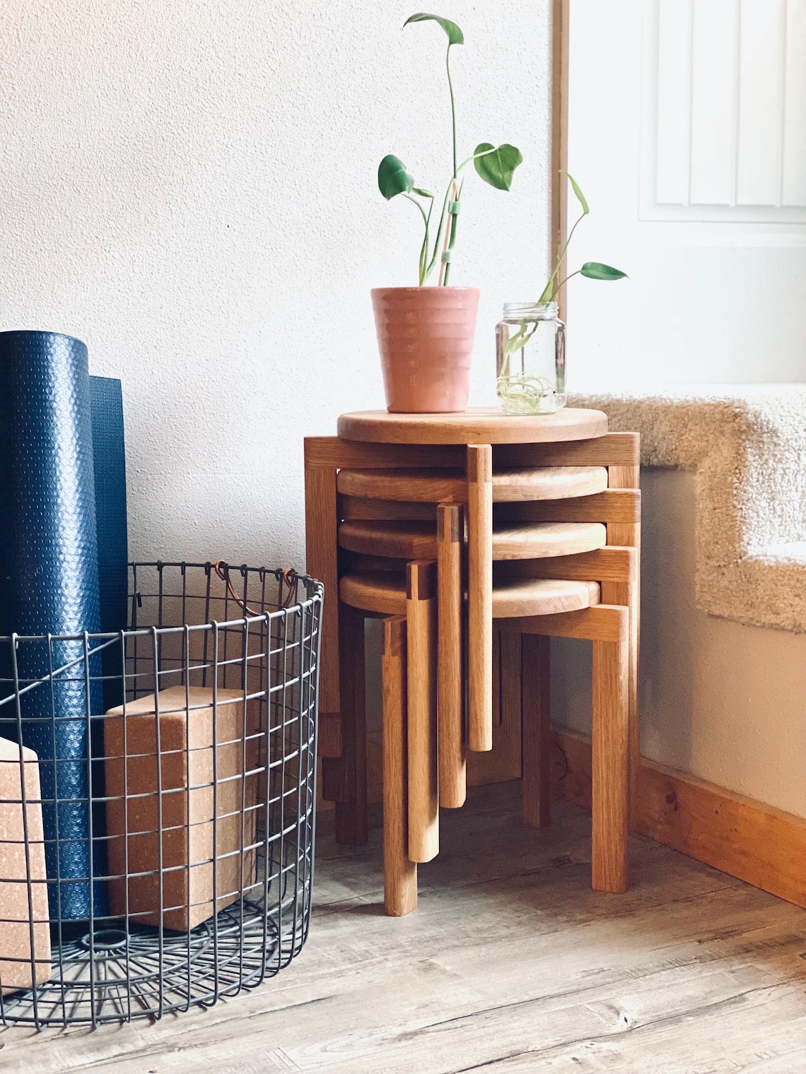 Hardwood Stacking Stools - Etsy