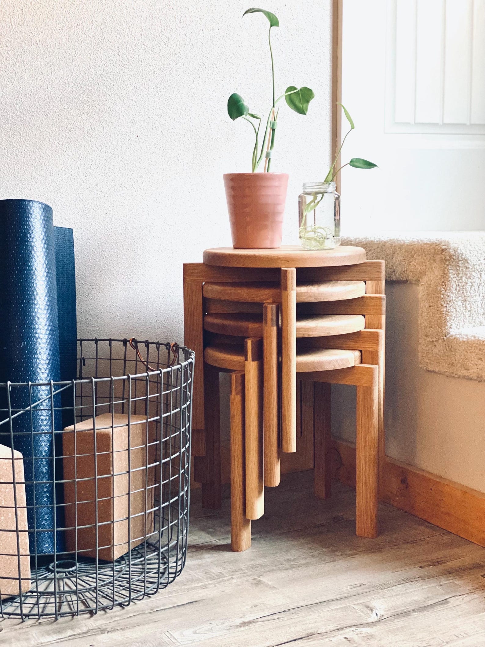 White Oak Stacking Stools - Etsy