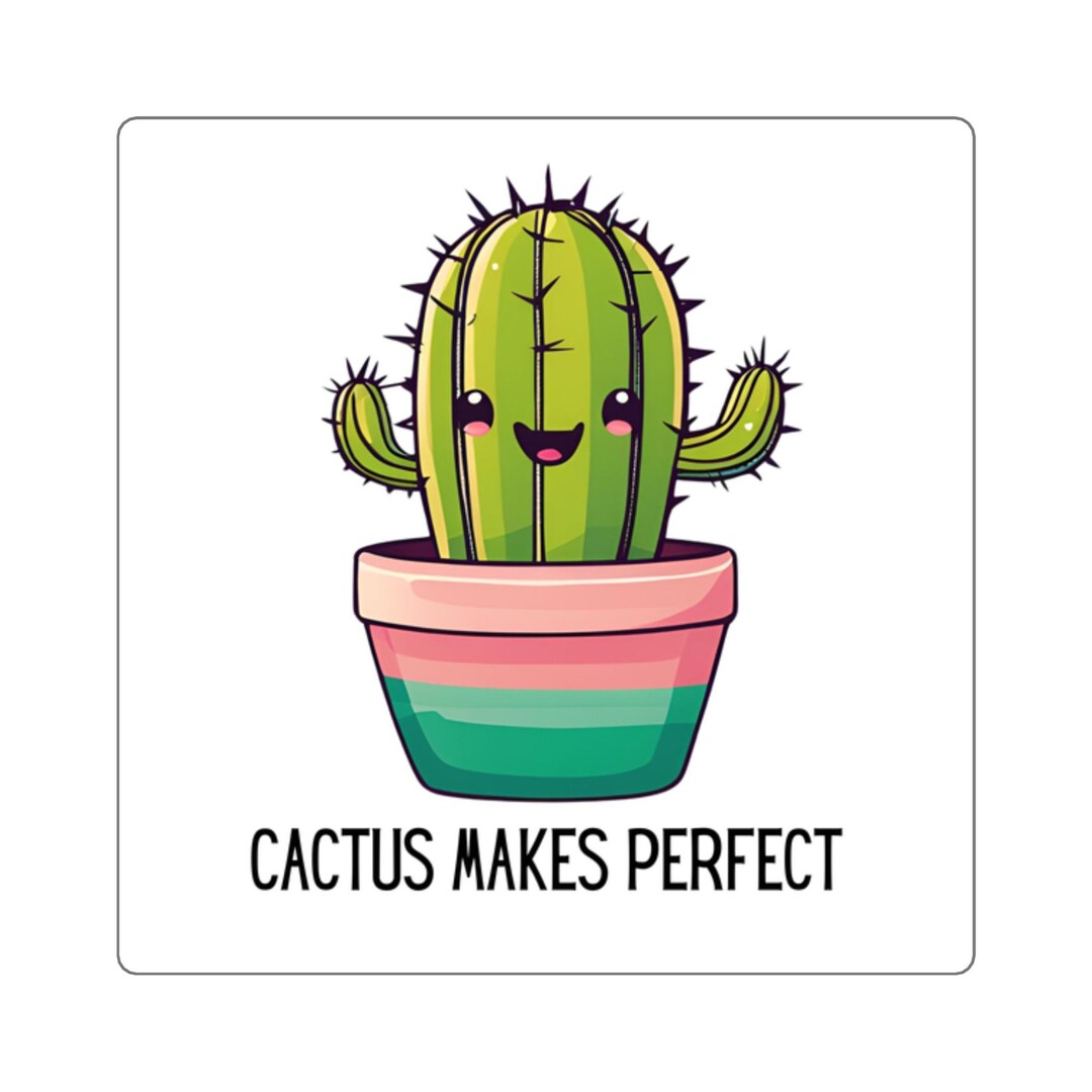 Cactus Stickers, Cute Succulent Decals, Prickly Plant Labels, Desert ...
