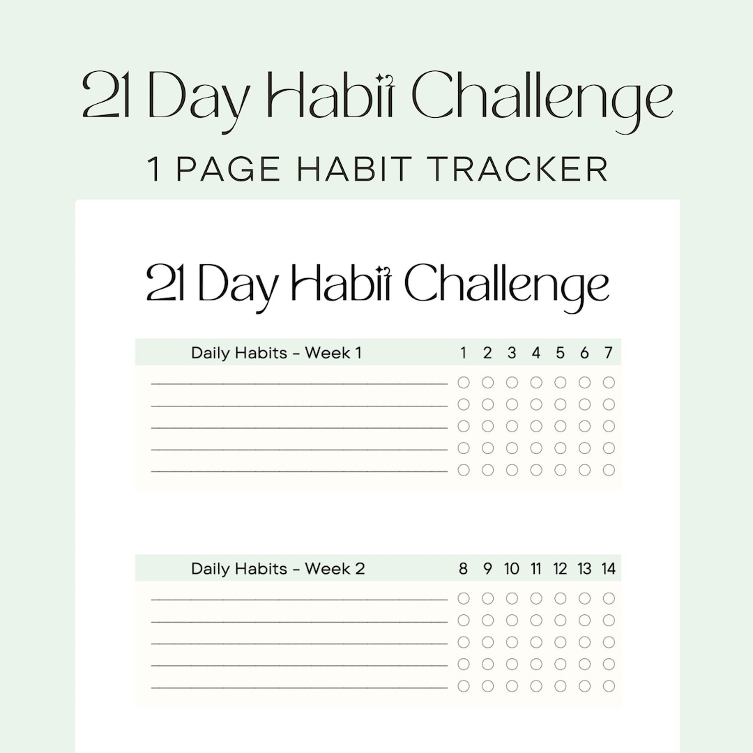 21 Day Habit Challenge - Etsy