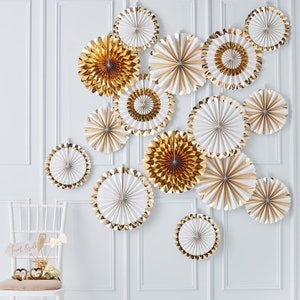 15 Gold Paper Fans Gold Wedding Decor Rustic Wedding - Etsy UK