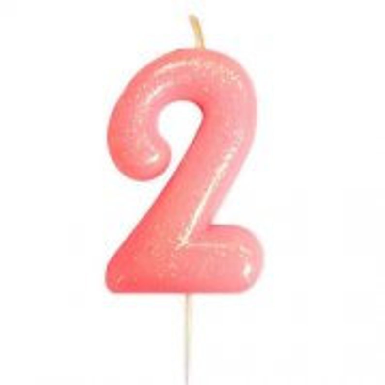 Number 6 Pink Glitter Candle Pink Birthday Candles Birthday - Etsy