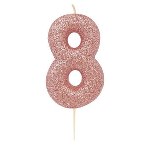 Number 0 Rose Gold Glitter Candle Rose Gold Birthday Candles - Etsy UK