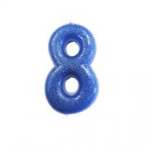 Number 6 Blue Glitter Candle, Blue Birthday Candles, Birthday Cake ...