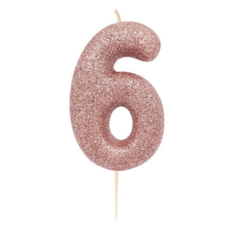 Number 0 Rose Gold Glitter Candle Rose Gold Birthday Candles - Etsy