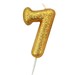 Number 7 Gold Glitter Candle, 7th Birthday Gold Candle, Birthday Cake ...