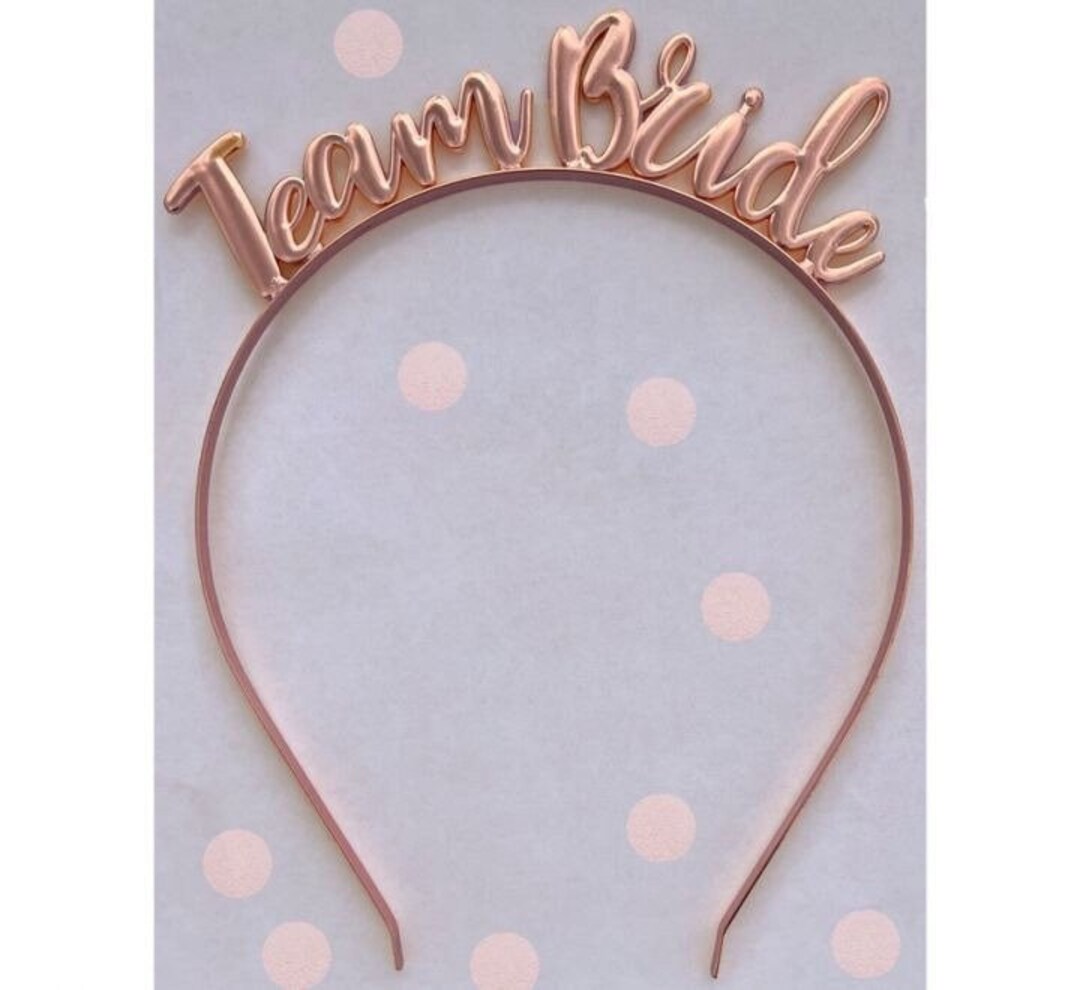 Rose Gold Team Bride Headband Hen Party Headband - Etsy