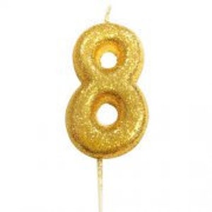 Number 3 Gold Glitter Candle, 3rd Birthday Gold Candle, Birthday Cake ...