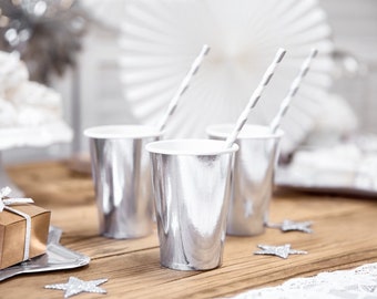24 Silver 9oz Cups Wedding Party Cups Anniversary Cups - Etsy