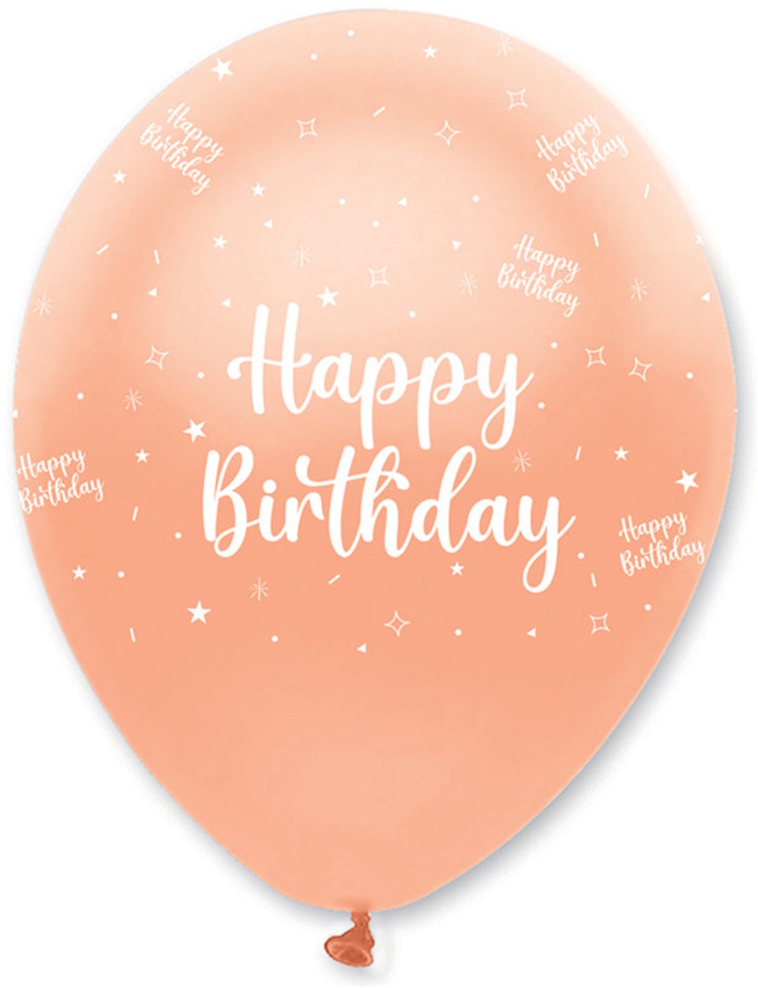 6 Rose Gold Happy Birthday Balloons, Rose Gold Birthday Party Balloons ...