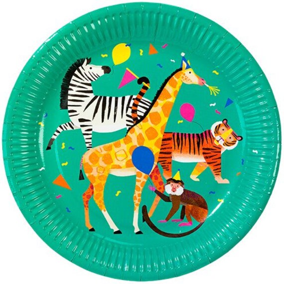 8 Wild Animals Safari Party Plates Birthday Party Plates - Etsy
