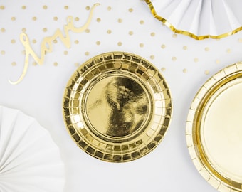 7 Gold Plates Gold Party Plates Bachelorette Party - Etsy