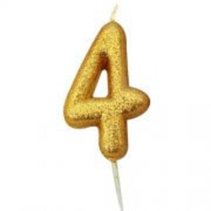 Number 3 Gold Glitter Candle, 3rd Birthday Gold Candle, Birthday Cake ...