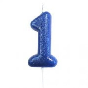 Number 6 Blue Glitter Candle, Blue Birthday Candles, Birthday Cake ...