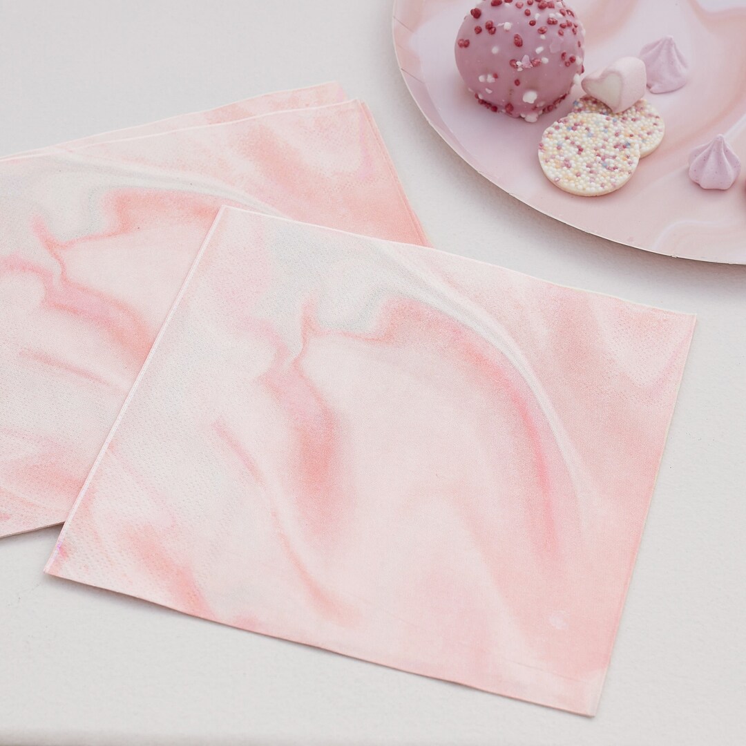 16 Pink Marble Napkins Birthday Party Napkins Party - Etsy