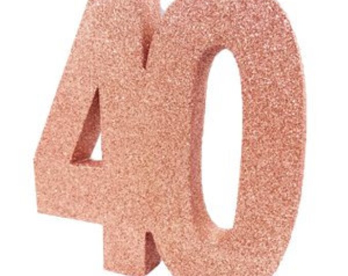 Rose Gold Glitter 40th Birthday Party Table Decoration Rose Gold 40