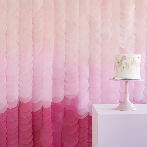 Pink Tissue Paper Party Backdrop Birthday Decorations Hen - Etsy